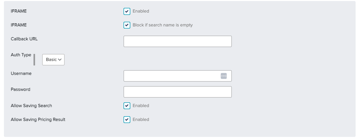 iFrame Quick Pricer with Callback